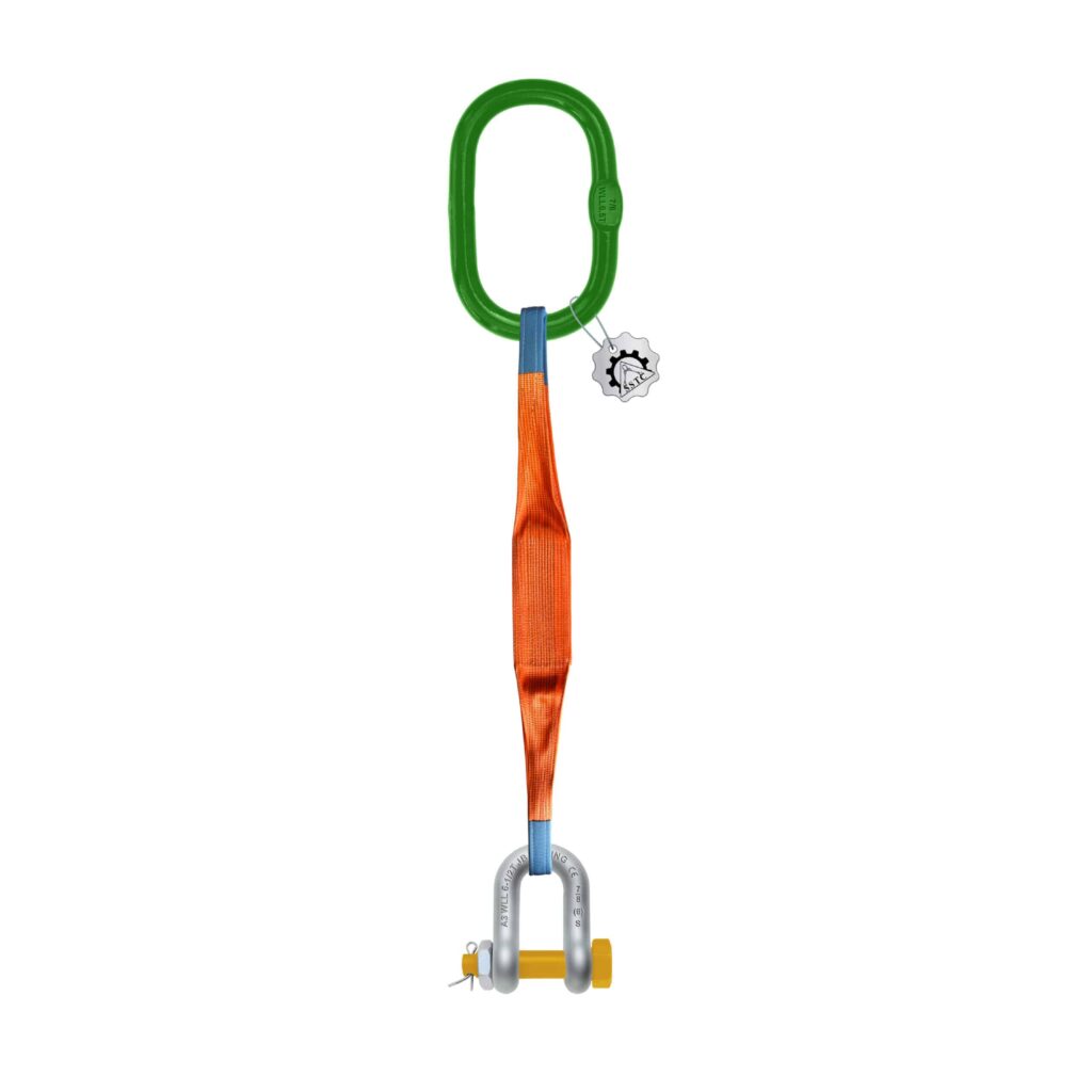ONE LEG WEB SLING WITH D-SHAPED SHACKLE BOLT PIN KSA