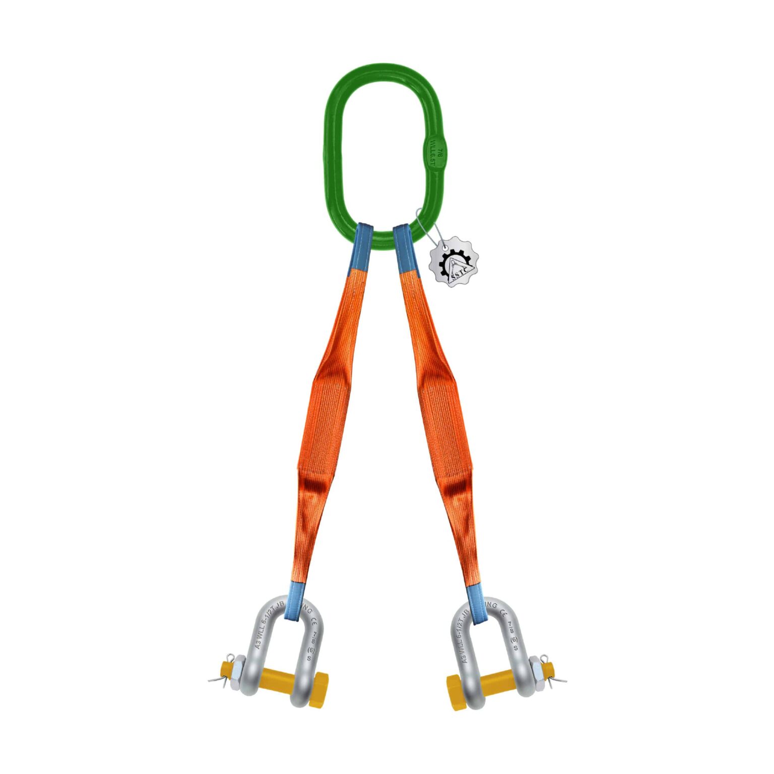 Two Leg Web Sling With D Shaped Shackle Bolt Pin Saudi Arabia