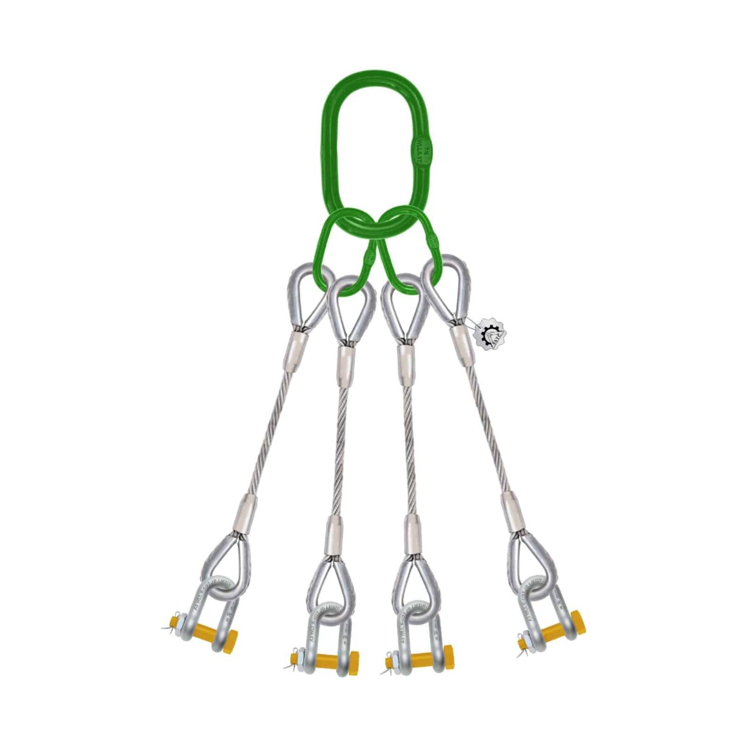 FOUR LEG STEEL WIRE ROPE BRIDLE SLING WITH D-SHAPED SHACKLE BOLT TYPE