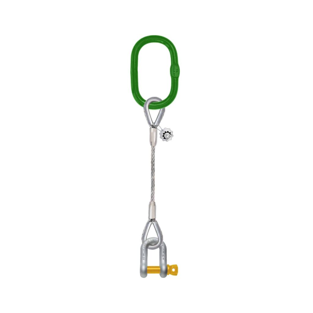 ONE LEG WIRE ROPE SLING WITH DSHACKLE SCREW PIN KSA